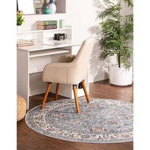 Unique Loom 6 1 X 6 1 Round Carmel charlotte Aqua Blue Area Rug Target