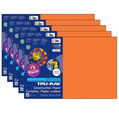 Tru-ray Construction Paper, Orange, 12" X 18", 250 Sheets : Target