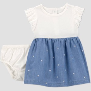 Carter's Just One You® Baby Girls' Floral Chambray Dress - Ivory/Blue ...
