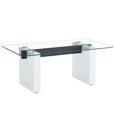 Nicbex 43.3 Inch Rectangle Dining Table With Tempered Glass Tabletop ...