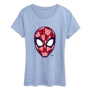 Women's - Spider-Man - Plaid & Snowflake Pattern Short Sleeve Graphic T ...