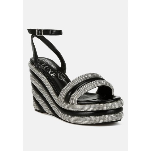 My Bliss Rhinestone Studded Wedge Sandals : Target