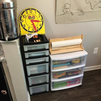 Iris Drawer Storage Cart With Organizer Top Black : Target