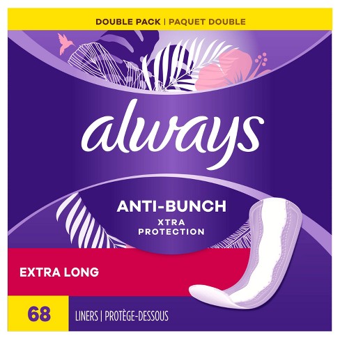 Always Anti-bunch Xtra Protection Liners - Extra Long - 68ct : Target