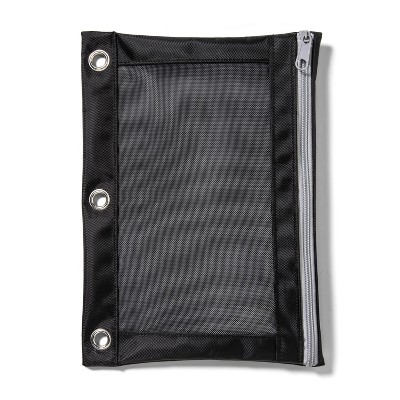 Enday Double Zipper Pencil Pouch, Black : Target