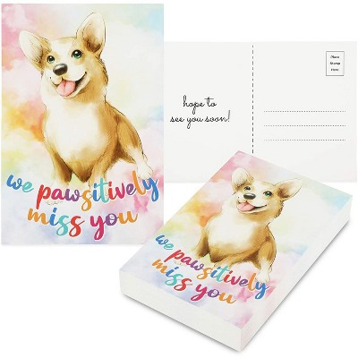 Bright Creations 48-pack We Pawsitively Miss You Postcards, Corgi Dog ...