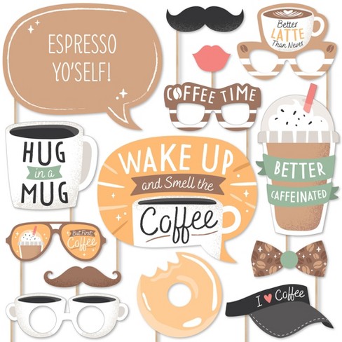 Big Dot Of Happiness But First, Coffee - Cafe Themed Party Photo Booth ...