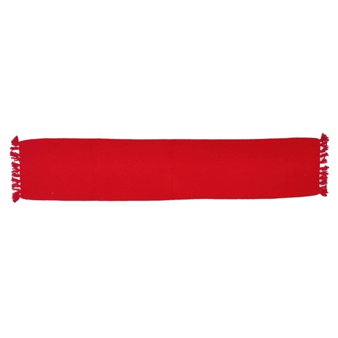 90" X 20" Cotton Textured Table Runner Red - Threshold™ : Target