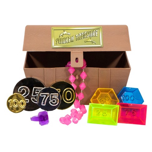 Swimline 5.5" Sunken Treasure Chest Swimming Pool Dive Game Set - Brown ...