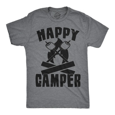 Mens Happy Camper Shirt Funny Camping Cool Hiking Graphic Vintage Tee 80s Saying - Crazy Dog Men ...