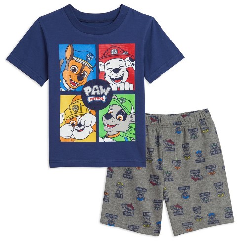 Paw Patrol Chase Marshall Rocky Toddler Boys Graphic T-shirt French Terry Shorts Set Navy/gray ...