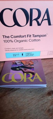 Cora Organic Cotton Tampons Mix Pack - Light/regular Absorbency - 32ct ...