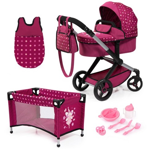 Bayer Design Xeo Mega Doll Set - 10pc Pram, Bed, Handbag & More : Target