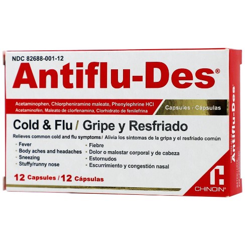 Antiflu Des Cold, Cough Or Flu Treatment Capsules - 12ct : Target