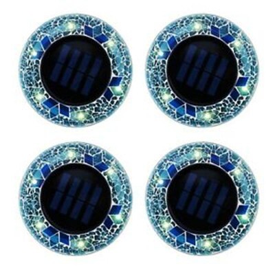 Bell + Howell 6 Led Round Blue Mosaic Solar Powered Disk Lights With ...