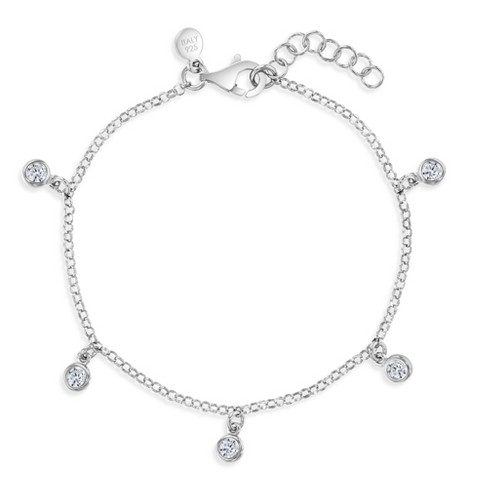 Girls' Cubic Zirconia Charm Bracelet Sterling Silver - Clear - In ...