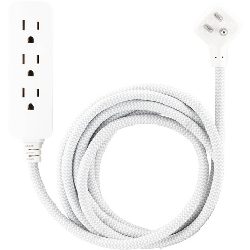 Ge 3-outlet Grounded Extension Cord 15' Braided Cord Gray/white : Target