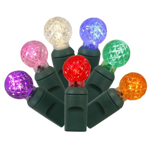 Vickerman 50 Multi-colored G12 Led Light On Green Wire, 25' Christmas ...