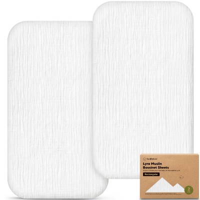 KeaBabies Baby Bassinet Sheets Girls, Boys, 2-Pack Lyra Muslin Bassinet ...