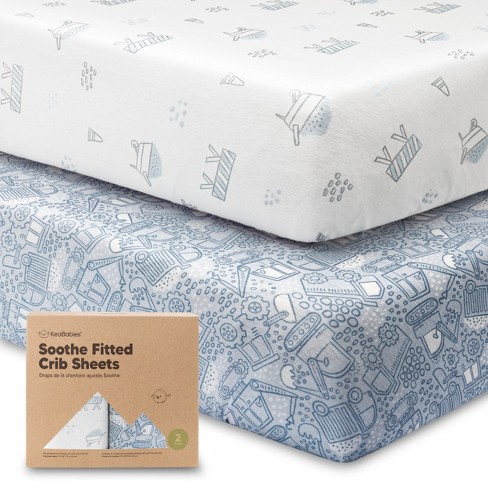 Keababies 2pk Soothe Fitted Crib Sheets Neutral, Organic Baby Crib ...