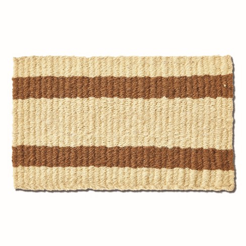 Tagltd Stripe Hollander Coir Mat Brown Spray Bleached Coir 18" X 30 ...