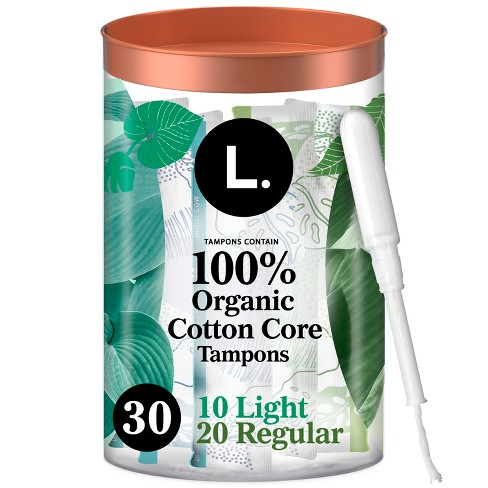 L . Organic Cotton Full Size Multipack Tampons - Light/regular - 30ct ...
