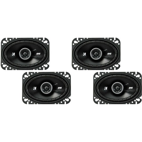 Kicker DSC460 4x6 Inch 100x160mm Coaxial Speakers w 43DSC4604 4x6 Coaxial Bundle
