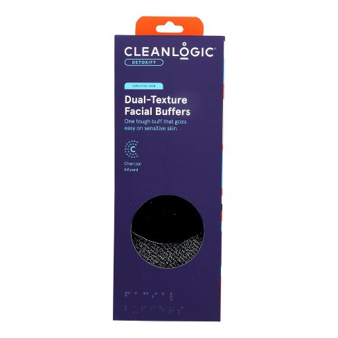 Cleanlogic Dual-texture Facial Buffers Charcoal Infused Sensitive Skin ...