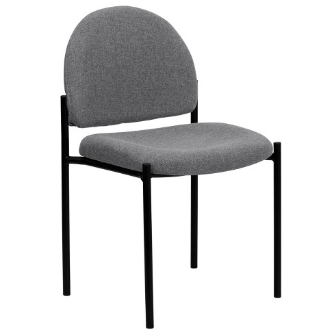 Flash Furniture Comfort Gray Fabric Stackable Steel Side Reception ...