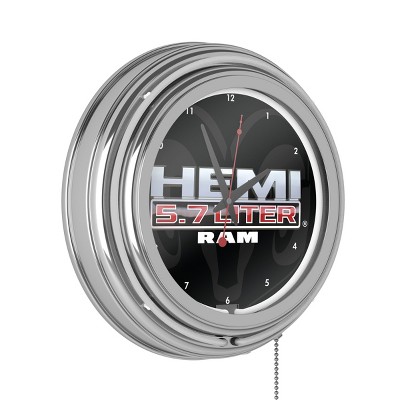 Ram Hemi Retro Neon Wall Clock By Trademark Gameroom - White : Target