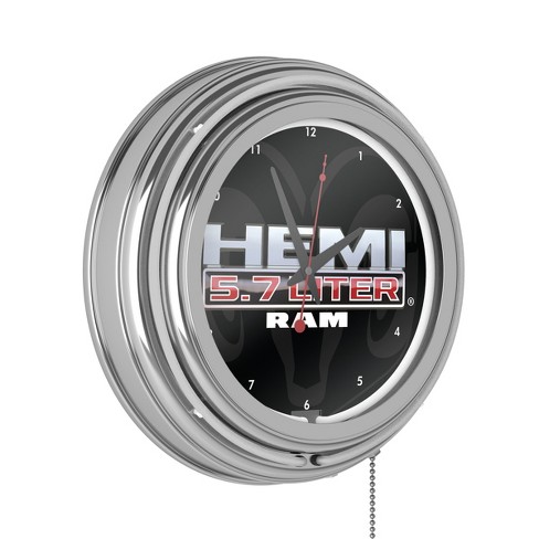 Ram Hemi Retro Neon Wall Clock By Trademark Gameroom - White : Target