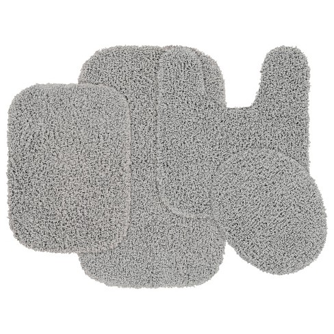 4pc Shaggy Nylon Washable Bathroom Rug Set Gray - Garland Rug : Target
