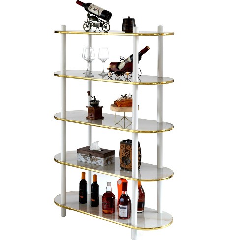 Fabulaxe 5 Tier Open Bookshelf, Contemporary Classic Modern Style Free ...
