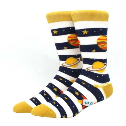 Jupiter And Saturn Planet Space Socks (men's Sizes Adult Large) From The Sock Panda : Target
