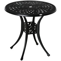 Outsunny 33" Patio Dining Table Round Cast Aluminium Outdoor Bistro ...