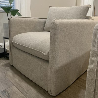 Berea Slouchy Lounge Chair With French Seams Linen - Threshold™ : Target