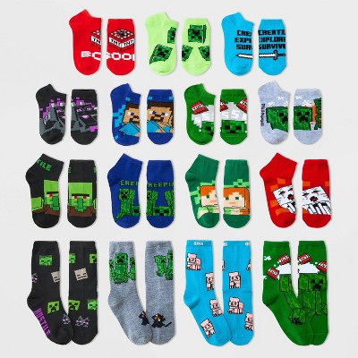 Brandclub - Boys' Minecraft Creeper 15 Days of Socks Advent Calendar ...