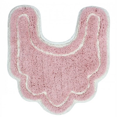 20"x20" Allure Collection Pink Cotton Tufted Contour Bath Rug - Home ...