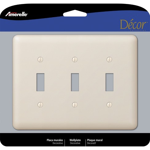 Amerelle Devon Light Almond 3 Gang Stamped Steel Toggle Wall Plate 1 Pk ...