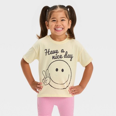 Grayson Mini Toddler Girls' Boxy Tee- Yellow Smile 5t : Target