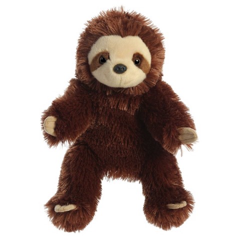 Aurora Medium Sloth Hand Puppet Interactive Stuffed Animal Brown 12 ...