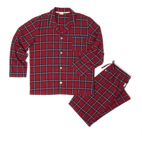 Dearfoams Adult Unisex Two-piece Matching Plaid Pajama Set - Red Plaid ...