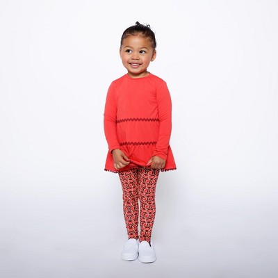 Mixed Up Clothing Toddler Girls Tiered Tunic And Legging Set - Red ...