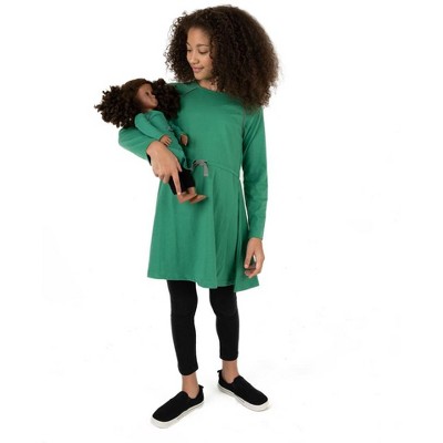 Leveret Girls And Doll Drawstring Dress Green 12 Year : Target