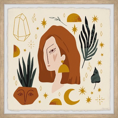 HomeStock 25 in. L x 25 in.W Framed Portrait Digital Art For Wall Art ...