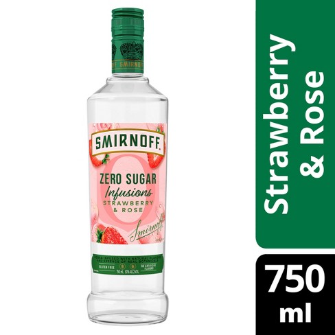 Smirnoff Zero Sugar Infusions Strawberry Rose Vodka - 750ml Bottle : Target