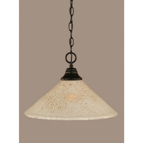Toltec Lighting Any 1 - Light Pendant In Matte Black With 12" Gold Ice ...
