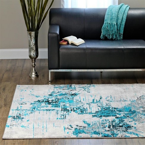 Luxe Weavers Contemporary Abstract Area Rug, Turquoise 8x10 : Target