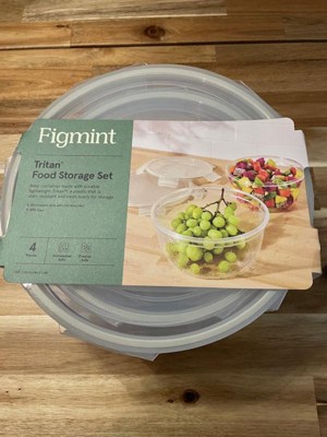4pc (set Of 2) 8.5 Cup And 14 Cup Tritan Plastic Round Food Storage ...