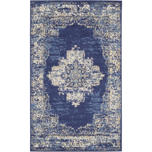 Nourison Grafix Grf14 Indoor Area Rug - Navy Blue 3' X 5' : Target